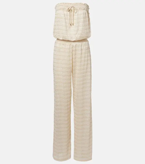 Melissa Odabash Semi-sheer Lamé Jumpsuit - Gold