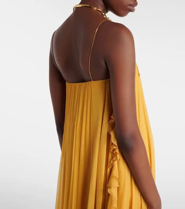 Chloé Ruffled Silk Muslin Gown - Yellow