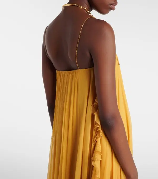Chloé Ruffled Silk Muslin Gown - Yellow