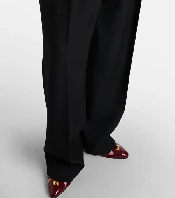 Chloé Pleated High-rise Wide-leg Pants - Black