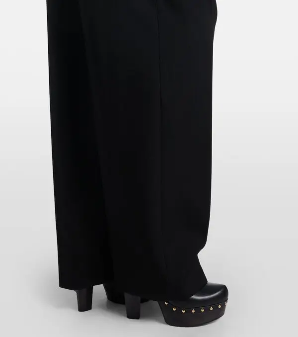 Chloé Pleated High-rise Wool Gabardine Wide-leg Pants