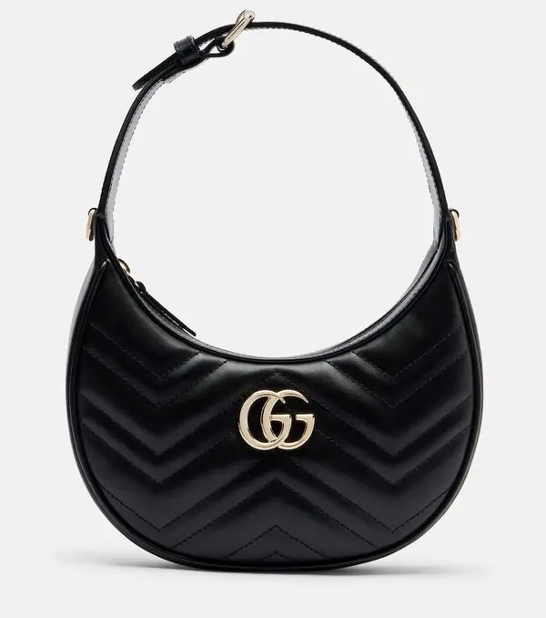 Gucci Gg Marmont Small Leather Shoulder Bag - Black