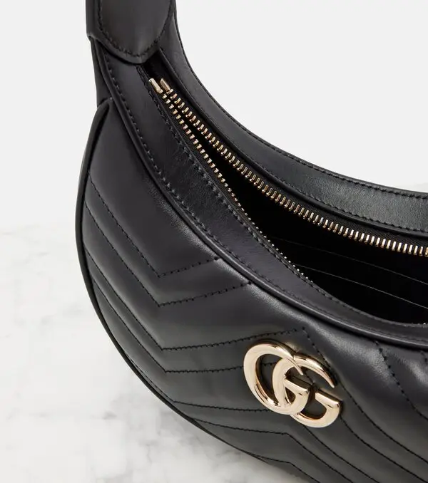 Gucci Gg Marmont Small Leather Shoulder Bag - Black