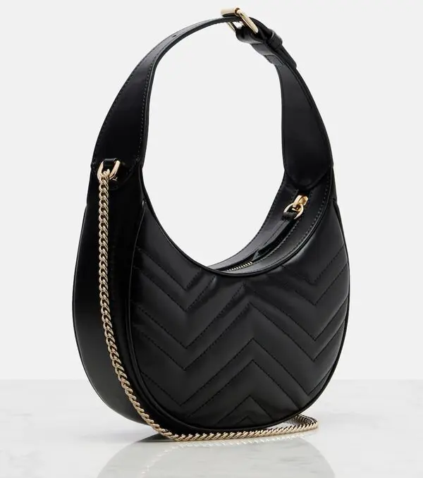 Gucci Gg Marmont Small Leather Shoulder Bag - Black