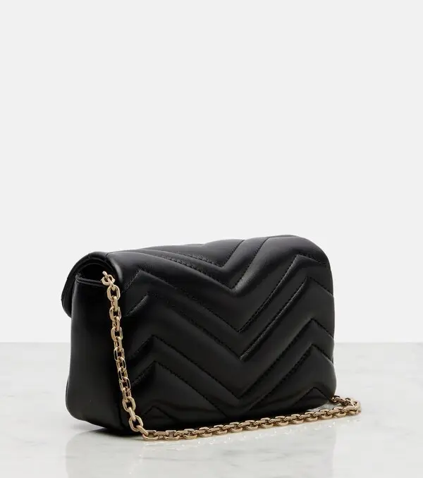 Gucci Gg Marmont Mini Leather Shoulder Bag - Black