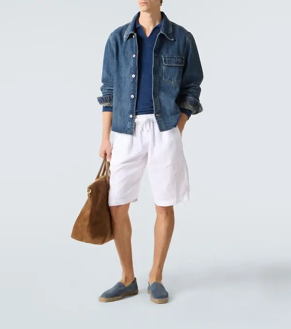 Fedeli Cotton Terry Polo Sweater - Blue