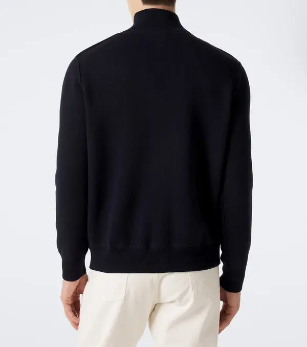 ALLUDE Wool And Cashmere Buttoned Jacket With Ribbed Cuffs And Hem - Blue