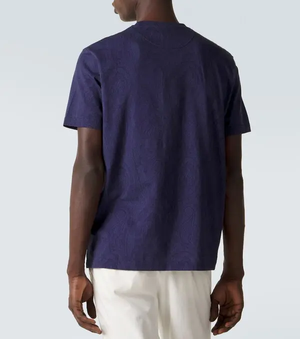 Etro Paisley Cotton T-shirt - Blue