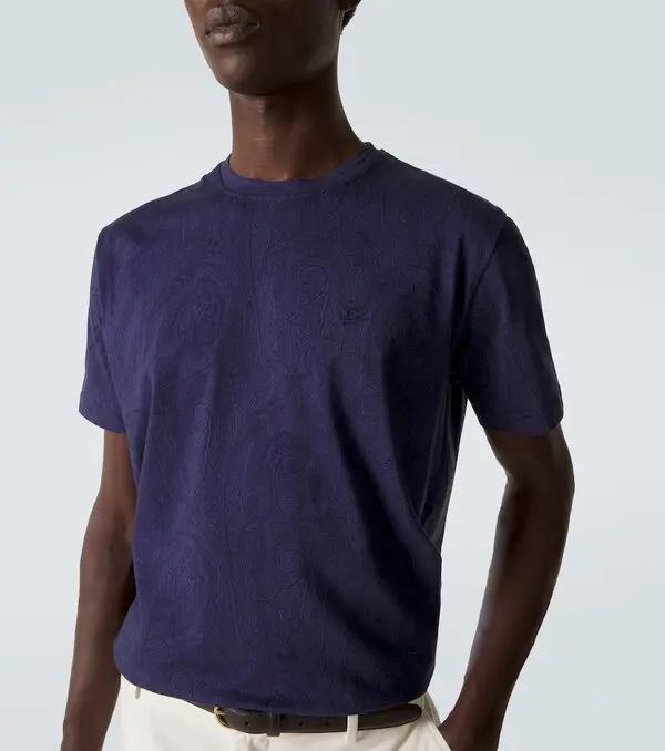 Etro Paisley Cotton T-shirt - Blue