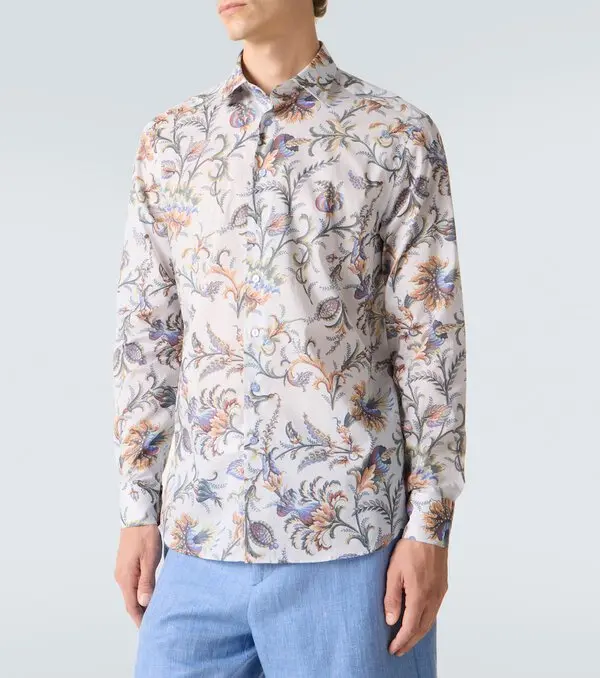 Etro Floral Cotton Shirt - Blue