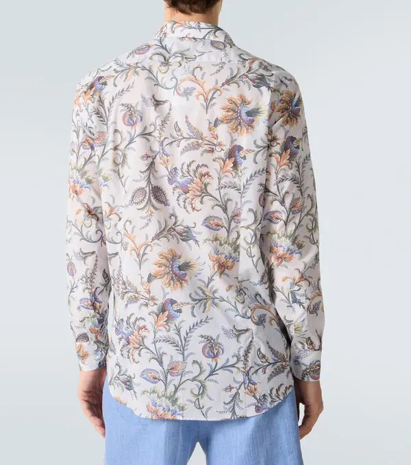 Etro Floral Cotton Shirt - Blue