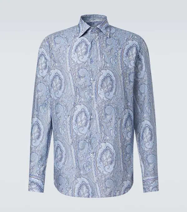 Etro Paisley Cotton Shirt - Blue