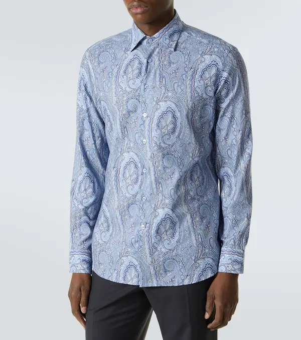 Etro Paisley Cotton Shirt - Blue