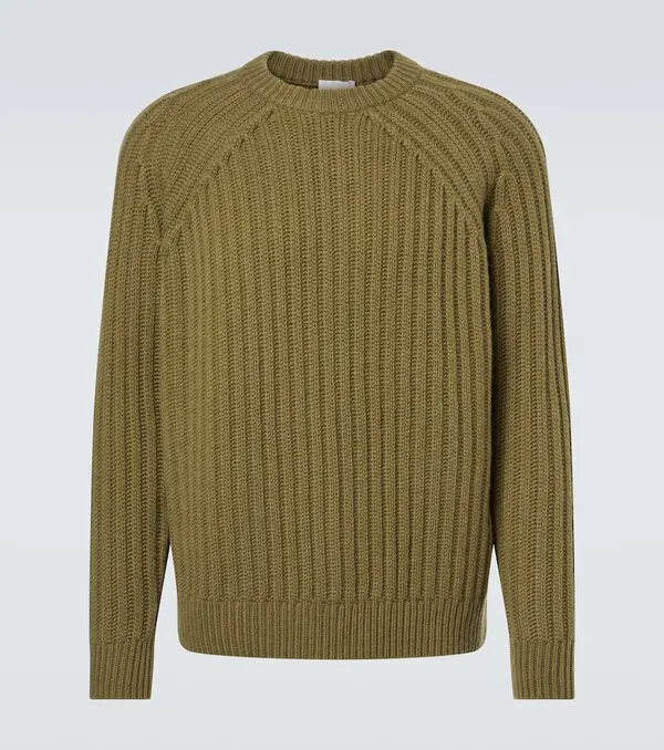 ALLUDE Ribbed-knit Wool And Cashmere Sweater - Green