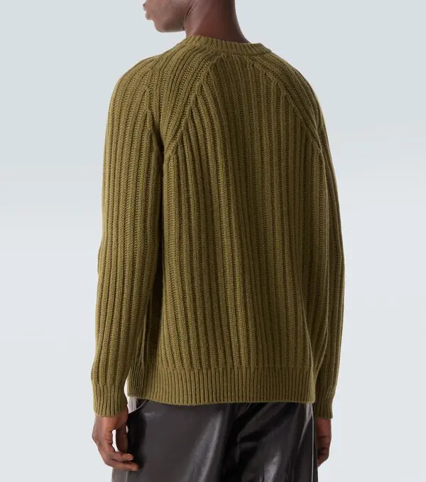 ALLUDE Ribbed-knit Wool And Cashmere Sweater - Green