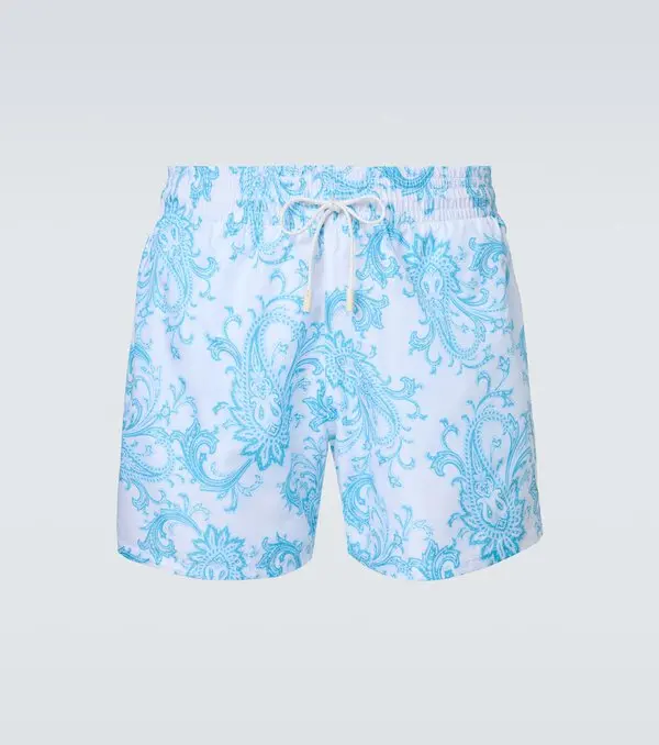Etro Paisley Print Swim Trunks - Blue