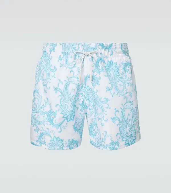 Etro Paisley Print Swim Trunks - Blue