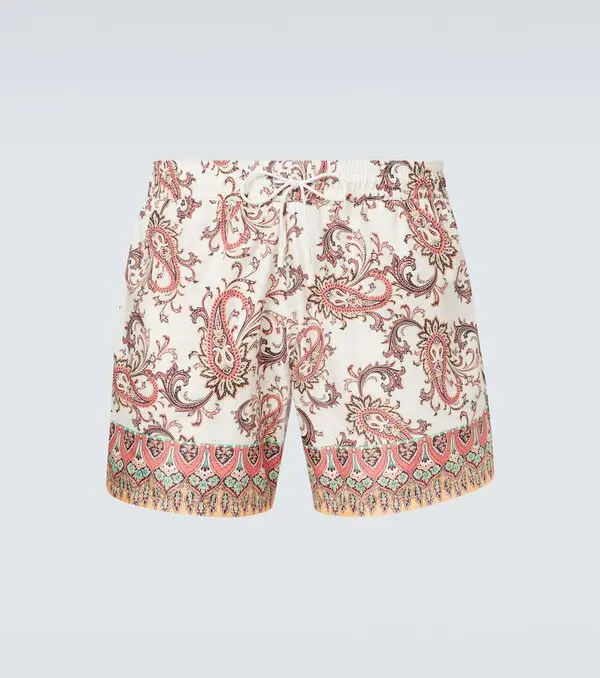 Etro Paisley Print Swim Trunks - Orange