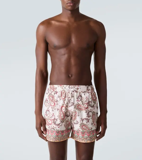 Etro Paisley Print Swim Trunks - Orange