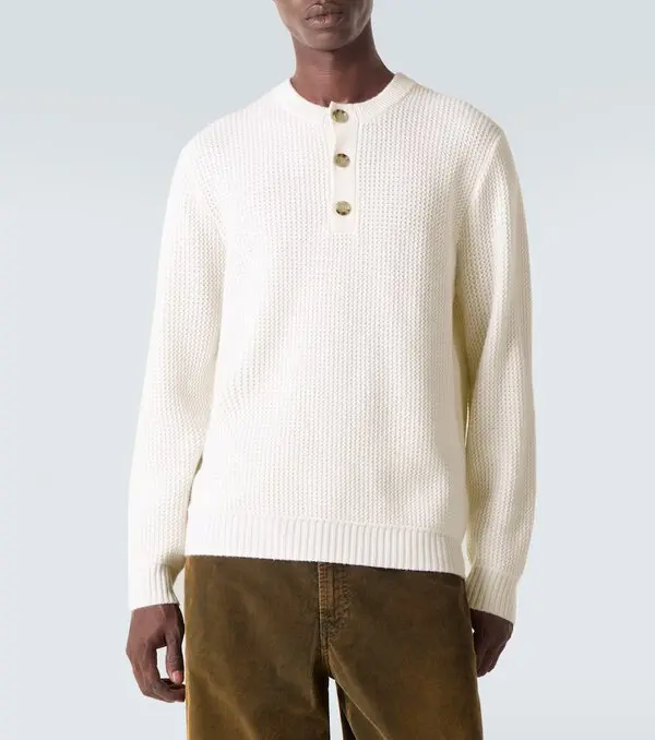 ALLUDE Waffle-knit Wool And Cashmere Sweater
