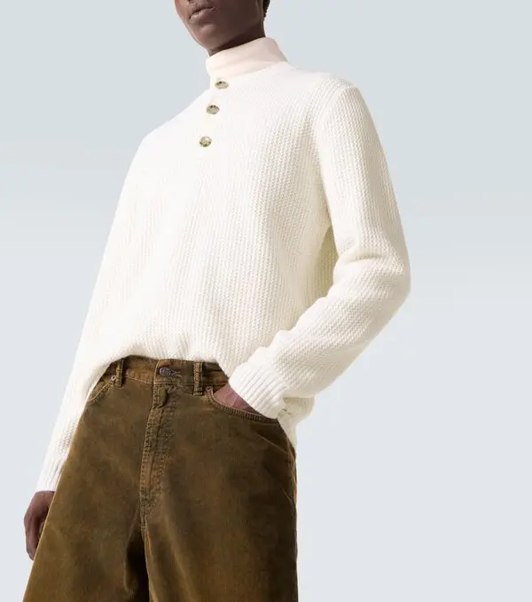 ALLUDE Waffle-knit Wool And Cashmere Sweater