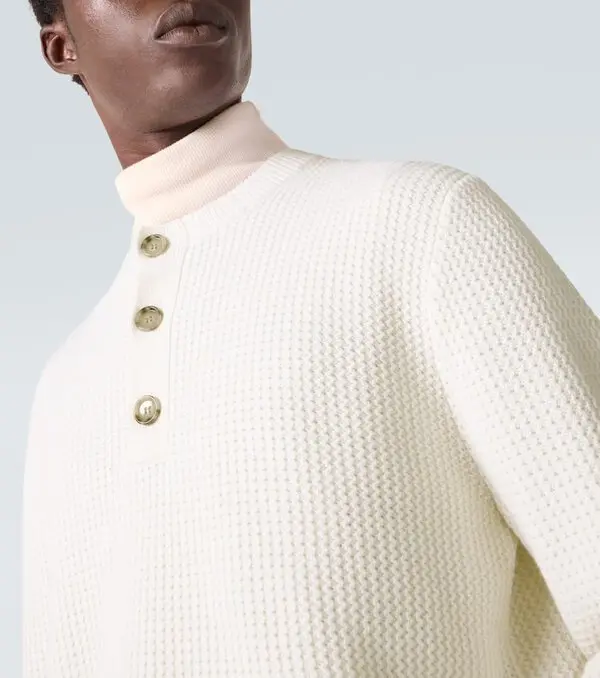 ALLUDE Waffle-knit Wool And Cashmere Sweater