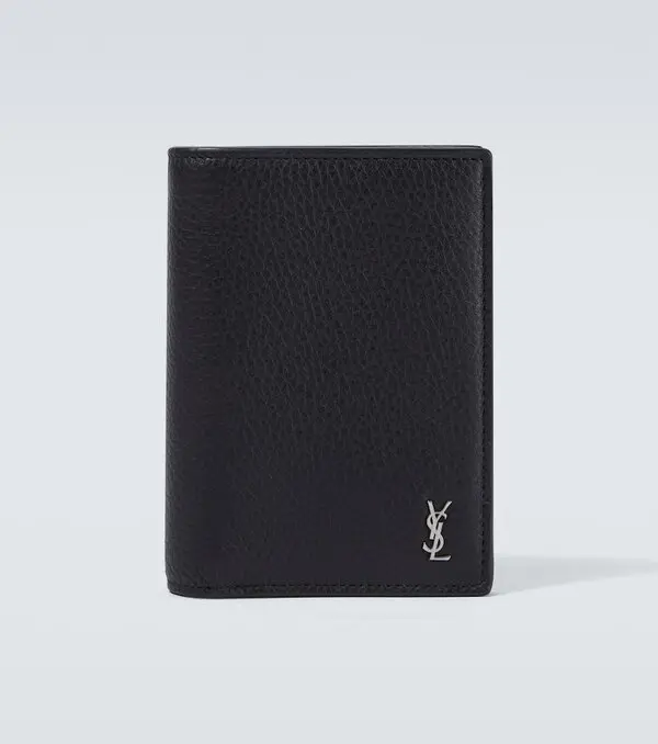 Saint Laurent Cassandre Leather Bifold Wallet - Black