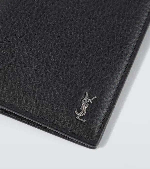 Saint Laurent Cassandre Leather Bifold Wallet - Black