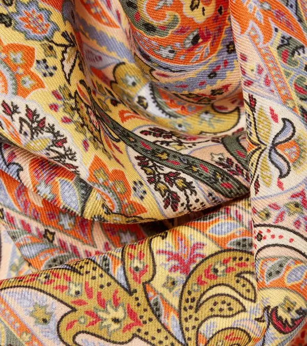 Etro Floral Wool And Silk Scarf - Multicoloured