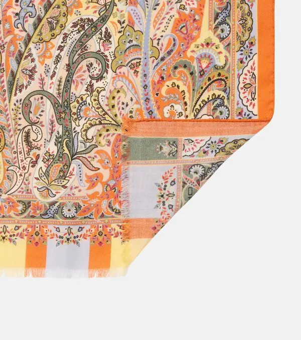 Etro Floral Wool And Silk Scarf - Multicoloured