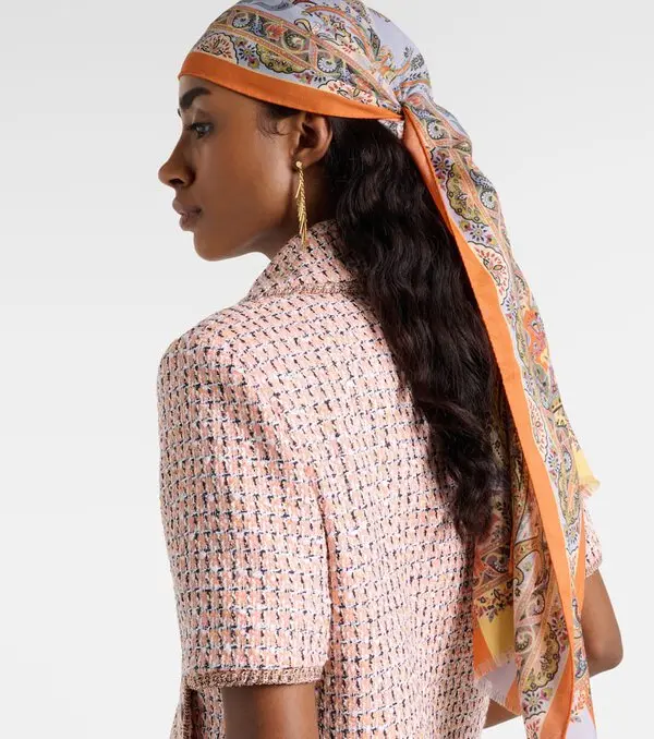 Etro Floral Wool And Silk Scarf - Multicoloured