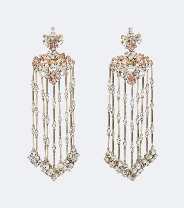 Rabanne Crystal-embellished Drop Earrings - Gold