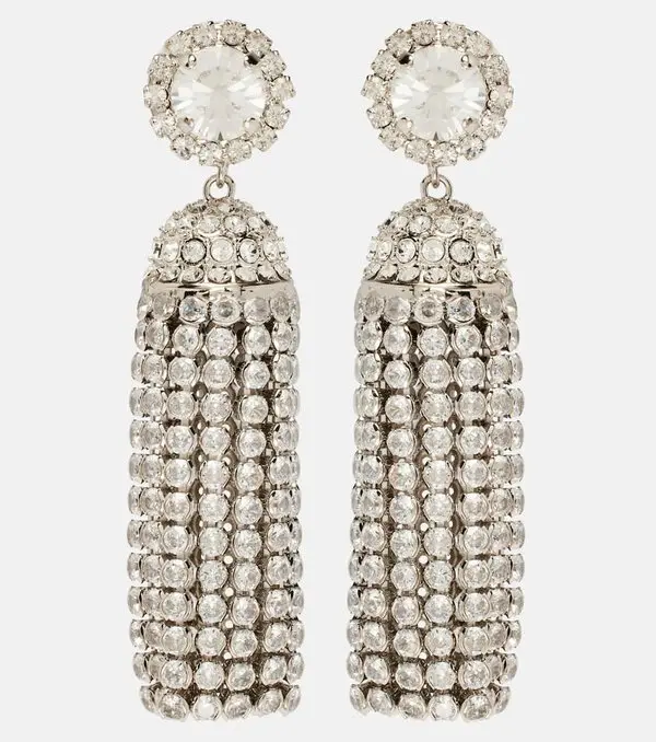Rabanne Crystal-embellished Drop Earrings - Silver