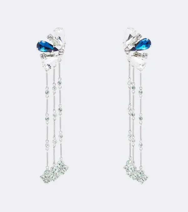 Rabanne Crystal-embellished Drop Earrings - Silver