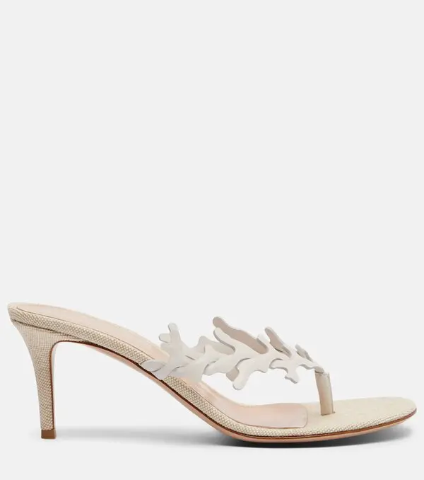 GIANVITO ROSSI Ocean 70 Leather Thong Sandals - White