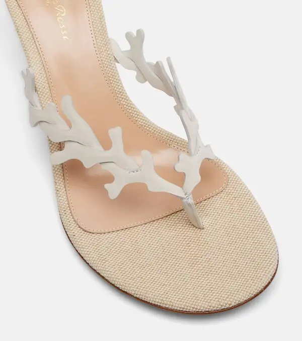 GIANVITO ROSSI Ocean 70 Leather Thong Sandals - White