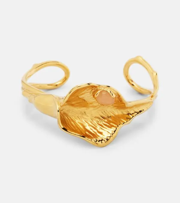 Chloé Flower Soul Embellished Cuff Bracelet - Gold