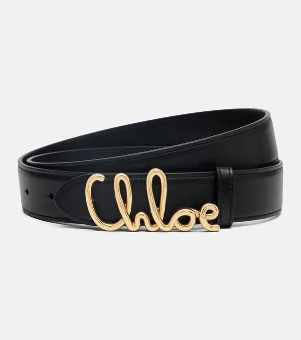 Chloé Iconic Embellished Leather Belt - Black