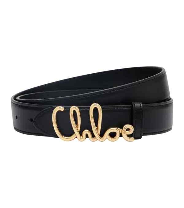 Chloé Embellished Leather Belt - Black