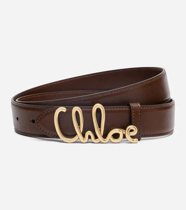 Chloé Embellished Leather Belt - Brown