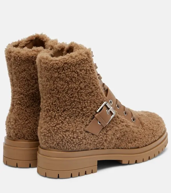 GIANVITO ROSSI Chamonix Shearling Lace-up Boots