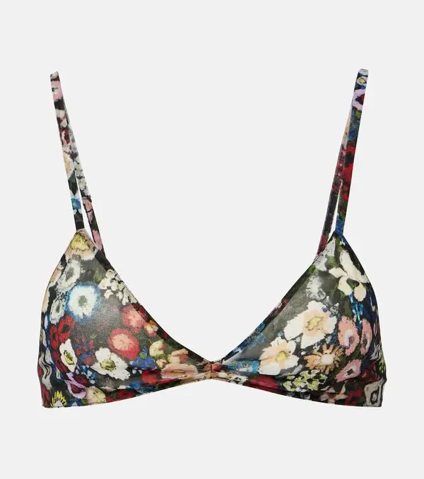 Khaite Talita Floral Silk Bra Top - Multicoloured