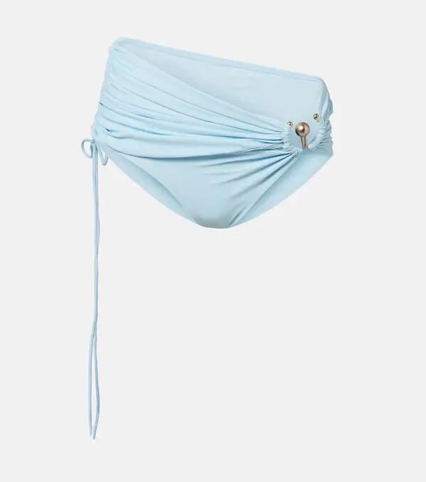 Christopher Esber Orbit Ruched Bikini Bottoms - Blue