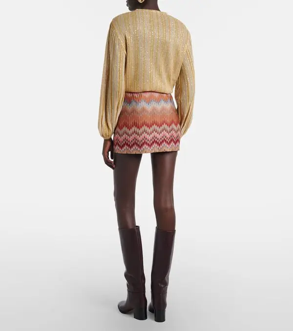 Missoni Zigzag Lamé Mini Skirt - Multicoloured