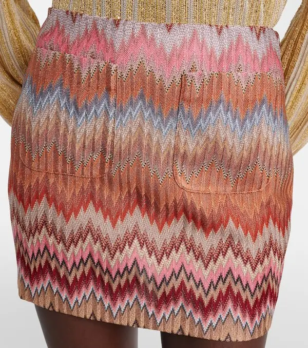 Missoni Zigzag Lamé Mini Skirt - Multicoloured