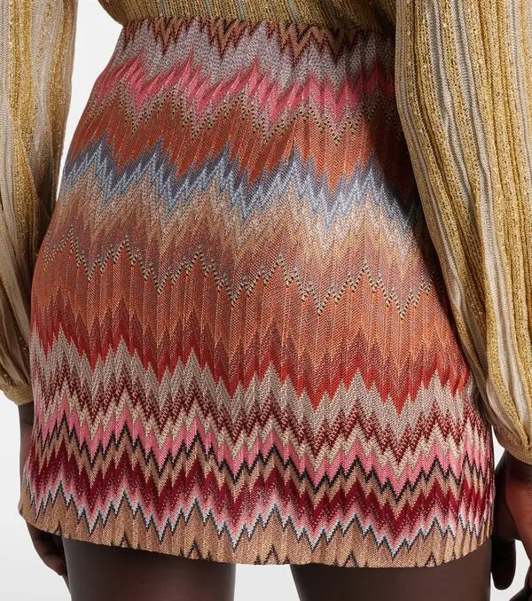 Missoni Zigzag Lamé Mini Skirt - Multicoloured