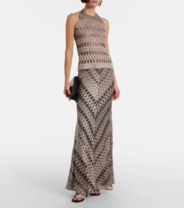 Missoni Halterneck Lamé Top - Beige