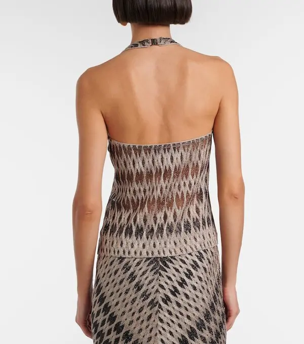 Missoni Halterneck Lamé Top - Beige