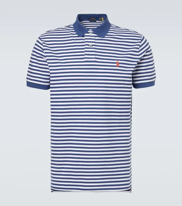 Polo Ralph Lauren Striped Cotton Polo Shirt - Blue