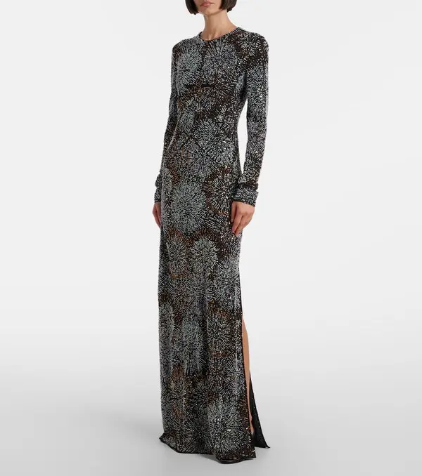 Rabanne Embellished Caped Gown